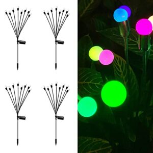 macl 4pcs 8 head solar powered firefly lights, led outdoor waterproof solar starburst swaying garden lights for garden,yard and outdoor,swaying when wind blows solar lamp outdoor decorative lights