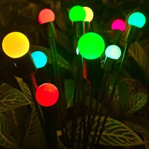 Macl 4PCS 8 Head Solar Powered Firefly Lights, LED Outdoor Waterproof Solar Starburst Swaying Garden Lights for Garden,Yard and Outdoor,Swaying When Wind Blows Solar Lamp Outdoor Decorative Lights