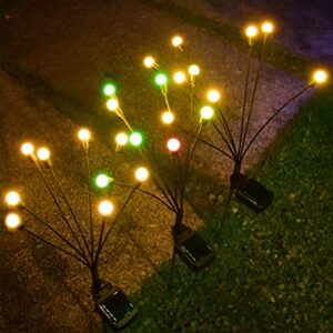 Macl 4PCS 8 Head Solar Powered Firefly Lights, LED Outdoor Waterproof Solar Starburst Swaying Garden Lights for Garden,Yard and Outdoor,Swaying When Wind Blows Solar Lamp Outdoor Decorative Lights