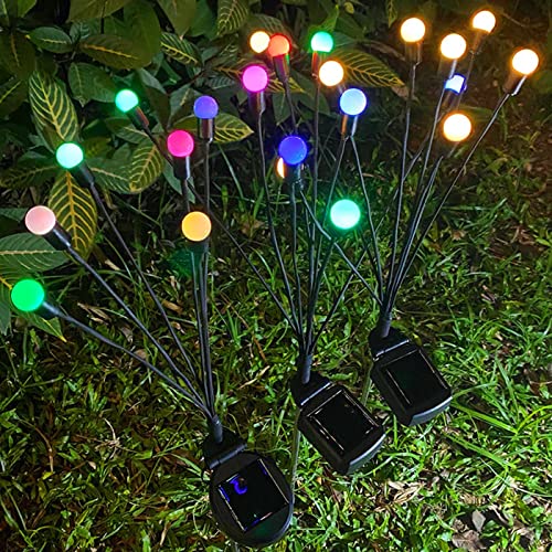 Macl 4PCS 8 Head Solar Powered Firefly Lights, LED Outdoor Waterproof Solar Starburst Swaying Garden Lights for Garden,Yard and Outdoor,Swaying When Wind Blows Solar Lamp Outdoor Decorative Lights