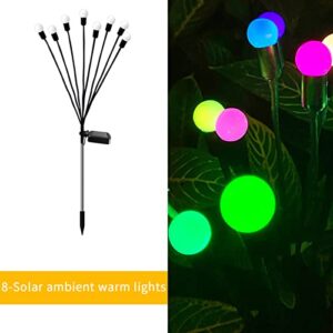 Macl 4PCS 8 Head Solar Powered Firefly Lights, LED Outdoor Waterproof Solar Starburst Swaying Garden Lights for Garden,Yard and Outdoor,Swaying When Wind Blows Solar Lamp Outdoor Decorative Lights