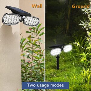 ZFWDSY Solar Spot Lights Outdoor,32 LEDs Landscape Spotlights,Solar Powered Pendant Wall Lights with 2 Modes 2 Adjustable Headlights,Solar Garden Folding Lights for Yard Porch 2 Pack