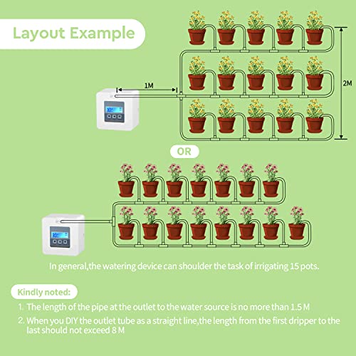 Upgraded DIY Automatic Drip Irrigation Kit, 15 Potted Houseplants Support, Indoor Watering System for Plants, with Digital Programmable Water Timer