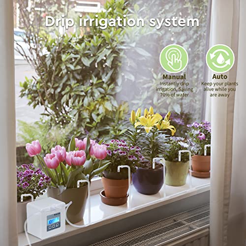 Upgraded DIY Automatic Drip Irrigation Kit, 15 Potted Houseplants Support, Indoor Watering System for Plants, with Digital Programmable Water Timer