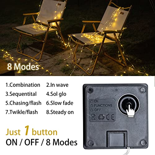 Barzee Solar String Lights Outdoor Waterproof,2-Pack Total 480LED 160Ft,8 Modes Twinkle Solar Fairy Lights Outdoor Waterproof for Patio Yard Tree Wedding Party Christmas Home Decoration