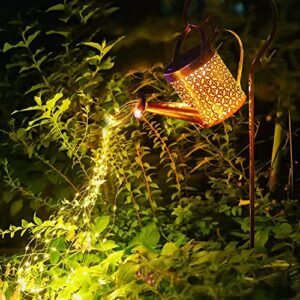 light solar powered watering can with led light solar fairy lights with outdoor string lights hanging solar lantern garden decor outdoor lanterns gifts waterproof for garden patio yard pathway walkway