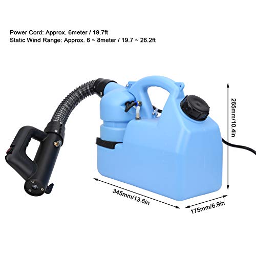 Electric Fogger Sprayer, 850W Portable Adjustable Spray Volume Haneheld Fogger Sprayer, High Efficiency 8L for Garden Communities(Pisa Leaning Tower Type)