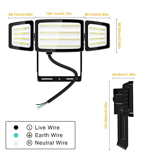 Onforu 55W LED Flood Light Outdoor with Bracket, 55W 5500LM Exterior Flood Light, IP65 Waterproof Outdoor Area Lighting, 6500K Daylight White Floodlight for Yard Truck Garden Street Parking Lot