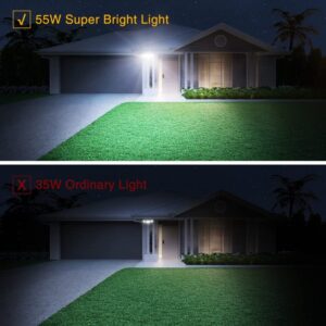 Onforu 55W LED Flood Light Outdoor with Bracket, 55W 5500LM Exterior Flood Light, IP65 Waterproof Outdoor Area Lighting, 6500K Daylight White Floodlight for Yard Truck Garden Street Parking Lot