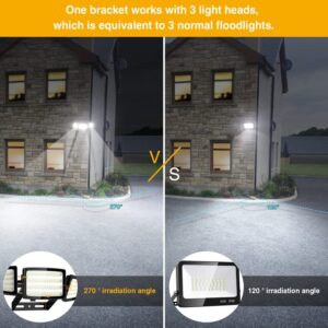 Onforu 55W LED Flood Light Outdoor with Bracket, 55W 5500LM Exterior Flood Light, IP65 Waterproof Outdoor Area Lighting, 6500K Daylight White Floodlight for Yard Truck Garden Street Parking Lot