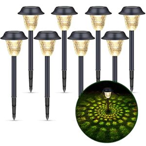 lidore solar outdoor pathway lights led landscape garden lights waterproof outdoor decorative for walkway patio yard (8pcs)