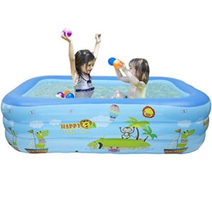 A2B Inflatable Pool Large Outdoor Swimming Pool Printing Paddling Pool for Kids 3-Layers Inflatable Swimming Pool for Backyard Garden Summer Water Party (82.6 x 55 x 25.5 inch) A2B(Printed 1.8m)