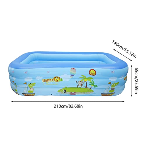 A2B Inflatable Pool Large Outdoor Swimming Pool Printing Paddling Pool for Kids 3-Layers Inflatable Swimming Pool for Backyard Garden Summer Water Party (82.6 x 55 x 25.5 inch) A2B(Printed 1.8m)