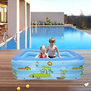 A2B Inflatable Pool Large Outdoor Swimming Pool Printing Paddling Pool for Kids 3-Layers Inflatable Swimming Pool for Backyard Garden Summer Water Party (82.6 x 55 x 25.5 inch) A2B(Printed 1.8m)