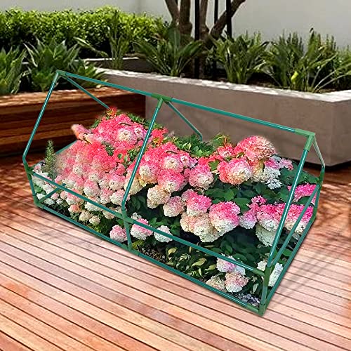 VERFARM Portable Greenhouse Kit for Raised Garden Bed with Roll-up Zipper Doors, Plants Hot House PE Cover for Protecting Plant from Cold Frost & Birds & Insects, Easy Access (6*3FT)