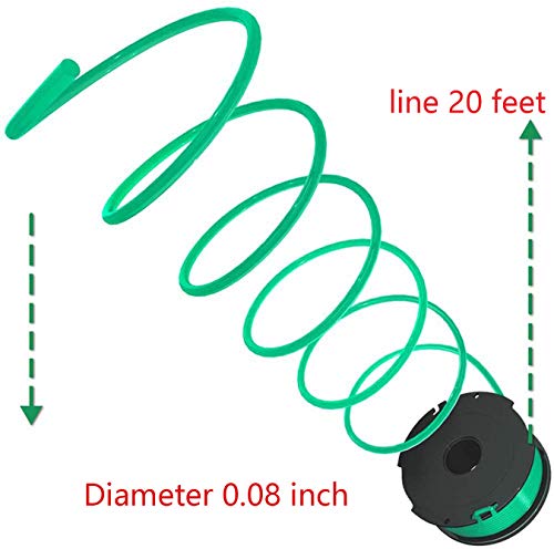 GH3000 Trimmer Spool Replacement Compatible with Black and Decker SF-080 SF-080-BKP GH3000R LST540B LST540 Auto Feed Weed Eater, SF080 Spool Refills 20ft 0.080 inch Single Line, GH3000 Spool