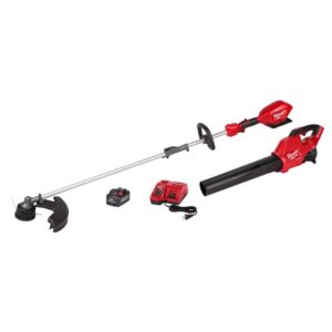 milwaukee m18 fuel 18-volt lithium-ion brushless cordless quik-lok string trimmer/blower combo kit with battery & charger (2-tool) 3000-21