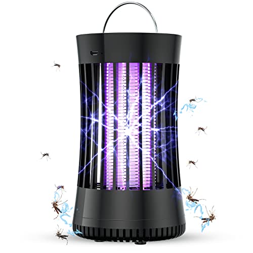 AICase Portable USB Electronic Rechargeable Mosquito Fly Killer Lamp/Bug Zapper for Summer Trip,Outdoor Camping,Patio,Home and Garden,Fly Trap Indoor,Moth Trap/Bug Killer/Insect Killer Light(Black)