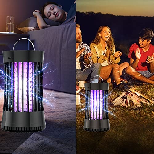 AICase Portable USB Electronic Rechargeable Mosquito Fly Killer Lamp/Bug Zapper for Summer Trip,Outdoor Camping,Patio,Home and Garden,Fly Trap Indoor,Moth Trap/Bug Killer/Insect Killer Light(Black)