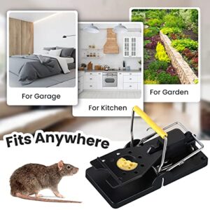 24 Pcs Mouse Traps Plastic Mice Trap House Indoor Rat Trap Quick Effective Safe Mouse Traps for Warehouse Garden Kitchen 3.86 x 1.81 x 2.17 Inch (Black, Yellow)