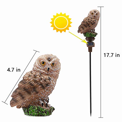 Solar Owl Light, 3 Pack Owl Night Light, Solar Powered Owl for Walkway Yard Lawn Landscape Lighting Decoration, Waterproof, Energy Saving. (Brown Owl)