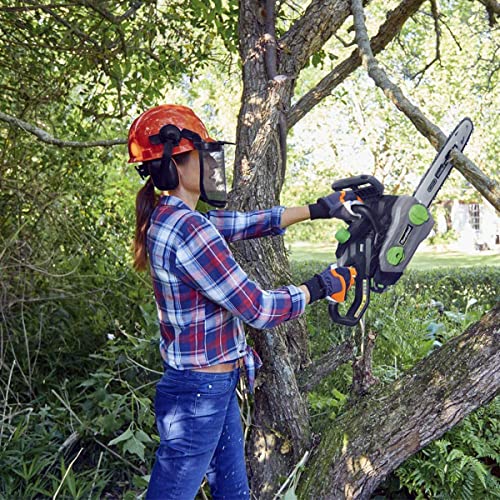 Chainsaw Helmet with Safety Face Shield and Ear Muffs, Helmet for Chainsaw Use, Safety Helmet Removable Anti-Fog Goggles by SUNHOO