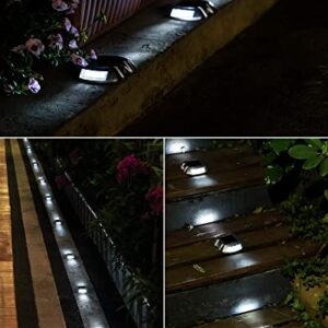 JACKYLED Solar Dock Lights Outdoor 8-Pack Solar Powered Driveway Lights IP68 Waterproof LED Step Lighting Road Markers for Boat Deck Path Garden Walkway Backyard, Bright White