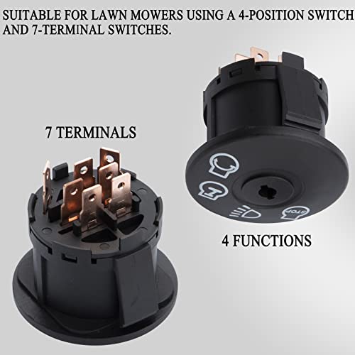 Swgaunc Ignition Starter Switch 4 Position Key Switch Fit for Husqvarna Craftsman John Deere MTD Murray Riding Lawn Mower 532175566 175566 2 Keys