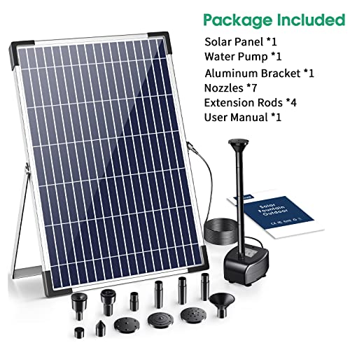 Solar Water Pump Outdoor, 12 Watt Solar Fountain Pump 360GPH+ Flow, Solar Water Fountain Kit with 7 Water Styles for Garden Pond Pool Waterfall Hydroponics Bird Bath