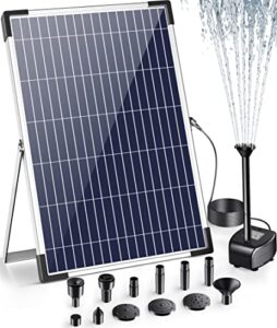 solar water pump outdoor, 12 watt solar fountain pump 360gph+ flow, solar water fountain kit with 7 water styles for garden pond pool waterfall hydroponics bird bath