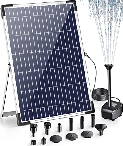 Solar Water Pump Outdoor, 12 Watt Solar Fountain Pump 360GPH+ Flow, Solar Water Fountain Kit with 7 Water Styles for Garden Pond Pool Waterfall Hydroponics Bird Bath