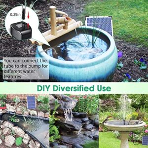 Solar Water Pump Outdoor, 12 Watt Solar Fountain Pump 360GPH+ Flow, Solar Water Fountain Kit with 7 Water Styles for Garden Pond Pool Waterfall Hydroponics Bird Bath