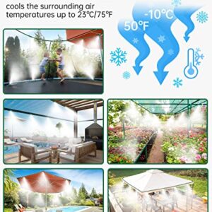 Misters for Outside Patio - 59FT(18M) Mister System, 20 Brass Nozzles Misting System, Patio Mister, Misting Cooling System for Patio, Garden, Greenhouse, Deck, Trampoline for waterpark