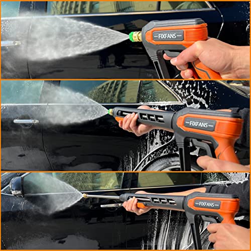 FIXFANS Pressure Washer Gun Kit, 4000PSI Power Washer Handle Gun with Replacement Wand Extension, High Pressure Spray Gun with 5 Nozzle Tips, M22 Fitting, 1/4" Quick Connect Female