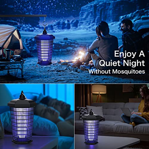 Bug Zapper Outdoor 30W 4200V Electric Mosquito Zapper Insect Killer Waterproof Fly Traps for Garden, Backyard, Patio,1 Acre Coverage, Plug in, Large Size, Black