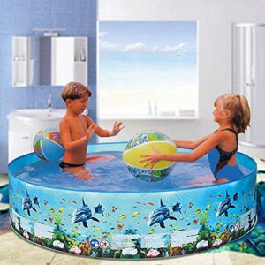 ZHKGANG Home Family Pool Children's Garden Water Swimming Pool Without Tube Plastic Ocean Round Outdoor Pool,Blue-18338cm