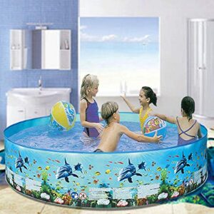 ZHKGANG Home Family Pool Children's Garden Water Swimming Pool Without Tube Plastic Ocean Round Outdoor Pool,Blue-18338cm