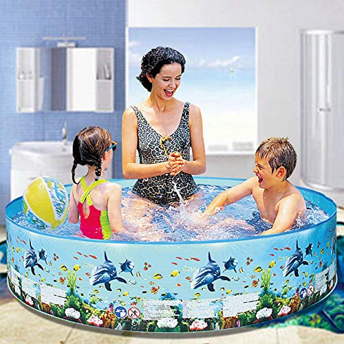 ZHKGANG Home Family Pool Children's Garden Water Swimming Pool Without Tube Plastic Ocean Round Outdoor Pool,Blue-18338cm