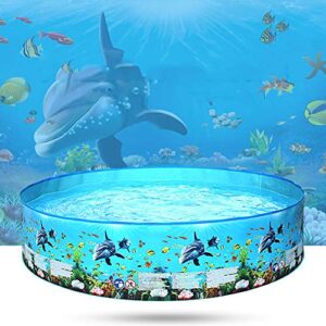 ZHKGANG Home Family Pool Children's Garden Water Swimming Pool Without Tube Plastic Ocean Round Outdoor Pool,Blue-18338cm