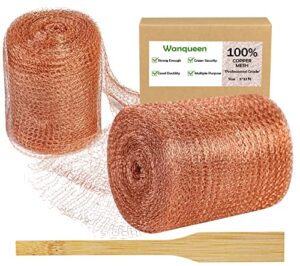 copper mesh roll for mice rat rodent repellent, sturdy 32 feet copper wool mouse trap for bat snail bird control with packing tool