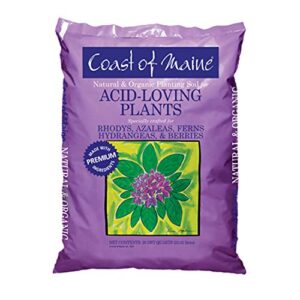 coast of maine organic natural garden compost potting planting soil blend for acid loving plants, bushes, and flowers, 20 quart bag