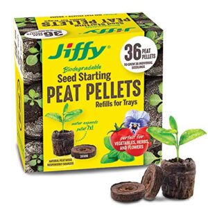 jiffy 36mmplant-based expanding peat pellet refills (36 count), 10-pack