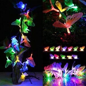 jindaaudio Solar Butterfly Lights Outdoor, Solar Powered String Lights, Led Butterfly String Lights, Solar Lights Outdoor Butterfly Garden, Butterflies Solar Lights Outdoor with Led Waterproof