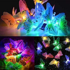 jindaaudio Solar Butterfly Lights Outdoor, Solar Powered String Lights, Led Butterfly String Lights, Solar Lights Outdoor Butterfly Garden, Butterflies Solar Lights Outdoor with Led Waterproof