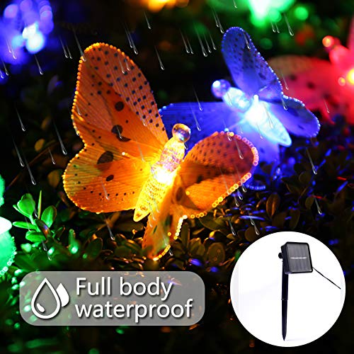 jindaaudio Solar Butterfly Lights Outdoor, Solar Powered String Lights, Led Butterfly String Lights, Solar Lights Outdoor Butterfly Garden, Butterflies Solar Lights Outdoor with Led Waterproof