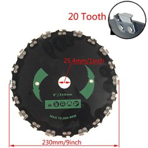 9 Inch Brush Cutter Chainsaw Tooth Trimmer Machine Replacement Carbide Blade 10000 RPM 9 Inch 20 Tooth for Lawn Mower Circular Saw Blade Electric Weeder Accessories (1 Pack)