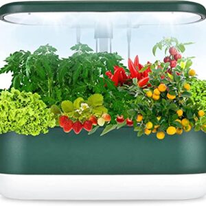 Hydroponics Growing System, 10 Pods Indoor Gardening System with 24W Full Spectrum Grow Light, Automatic Timer Pump,Height Adjustable(7''-15''),4.2L Water Tank Indoor Growing System for Patio Kitchen