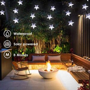 White 2-Pack 200 LED 40FT Star Solar String Lights Outdoor, Star Solar Lights Outdoor Decorative, 8 Modes Solar Powered Twinkle Fairy Lights Decoration for Ramadan, Garden, Party (Cool White)