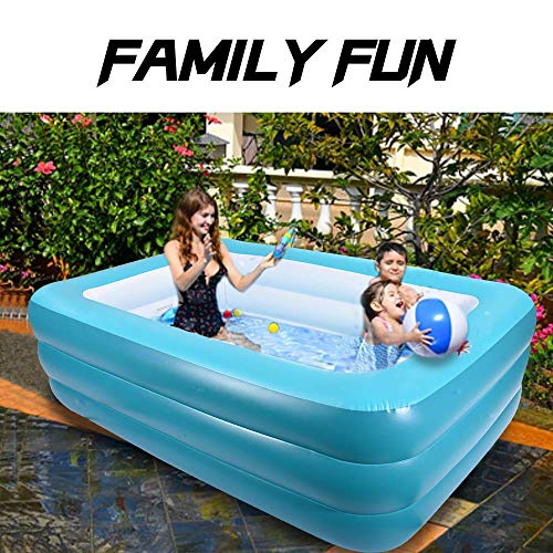 Inflatable Pools, Kiddie Pools, Inflatable Family Swim Play Center Pool with Soft Floor, 82" & 59" Durable Swimming Pool, Summer Water Fun for Garden or Backyard or Indoor (82Green&59Green)