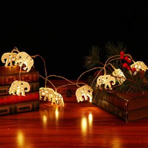 osaladi elephant string lights metal animal fairy lights battery operated star led hanging garland light for wedding birthday bedroom curtain yard garden decoration